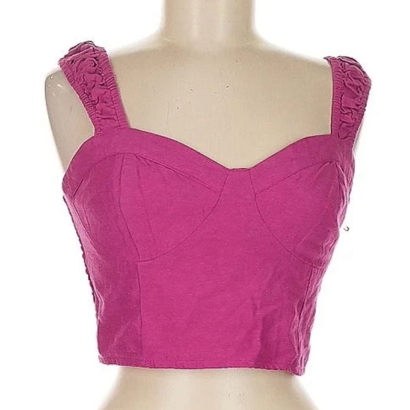 Midnight Sky | Tops | Fuchsia Pink Bustier Crop Top With Sweetheart ...